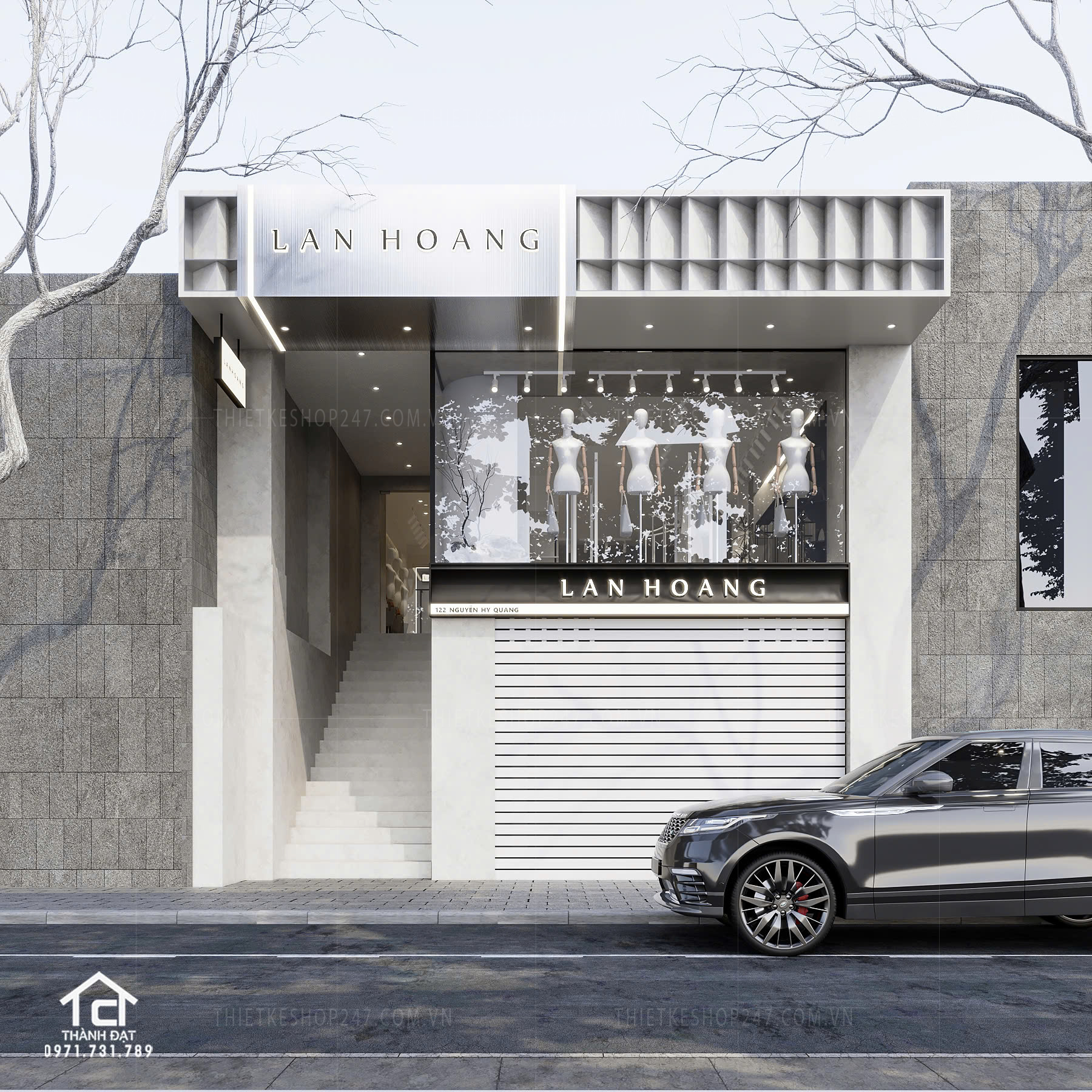 Mẫu thiết kế shop thời trang nữ đẹp tinh tế và sang trọng – LAN HOANG